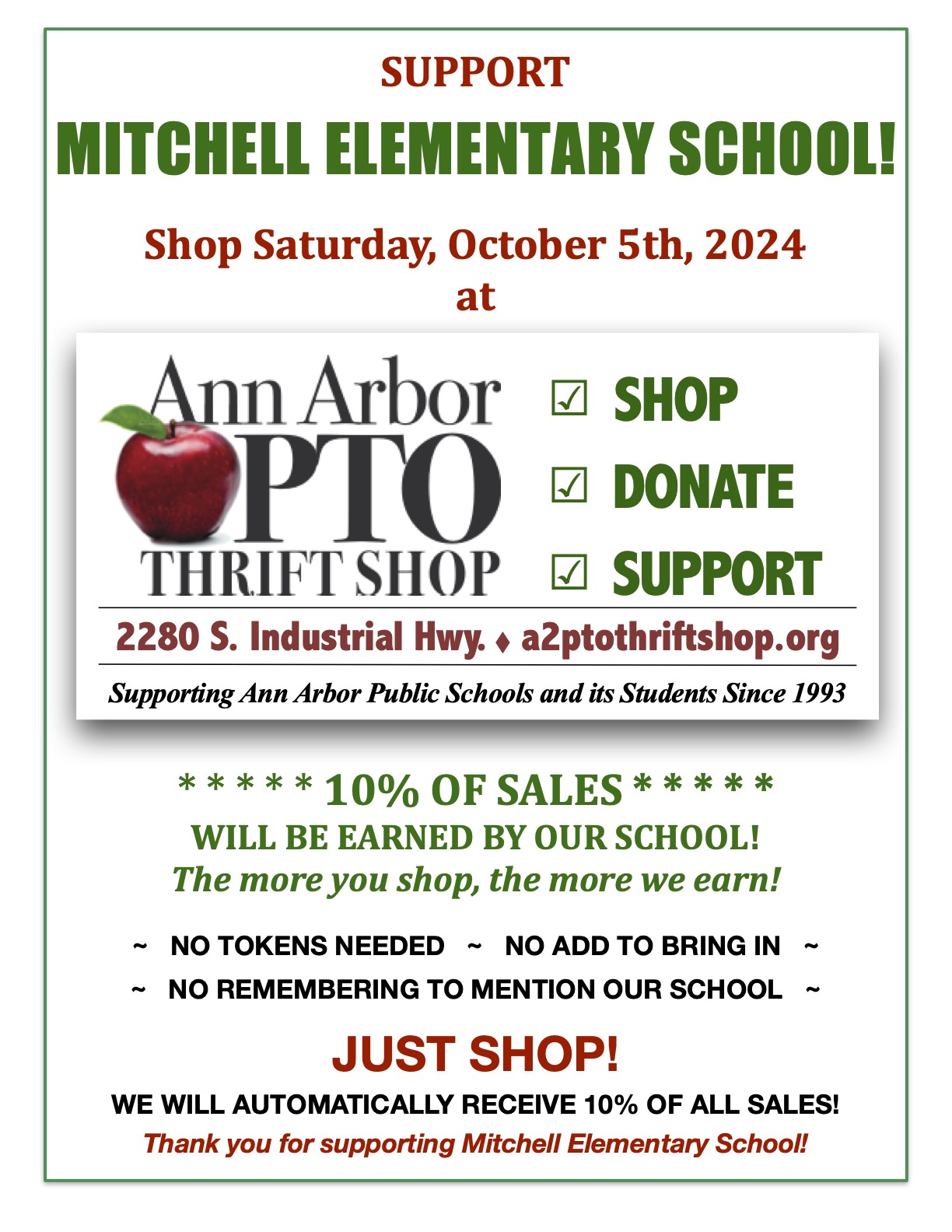 2023-2024 Mitchell SYS Flyer | Ann Arbor PTO Thrift Shop
