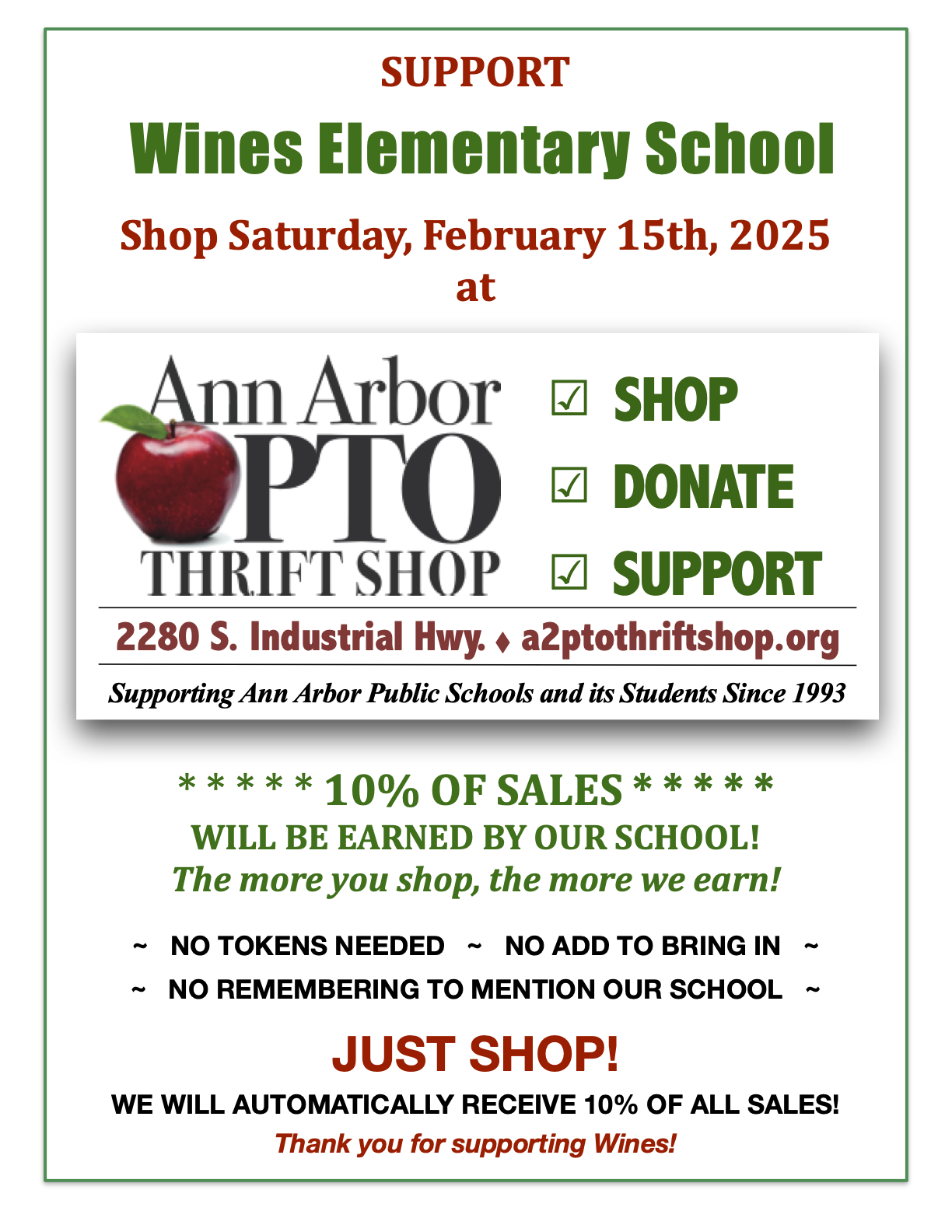 2024-2025 Wines SYS Flyer | Ann Arbor PTO Thrift Shop